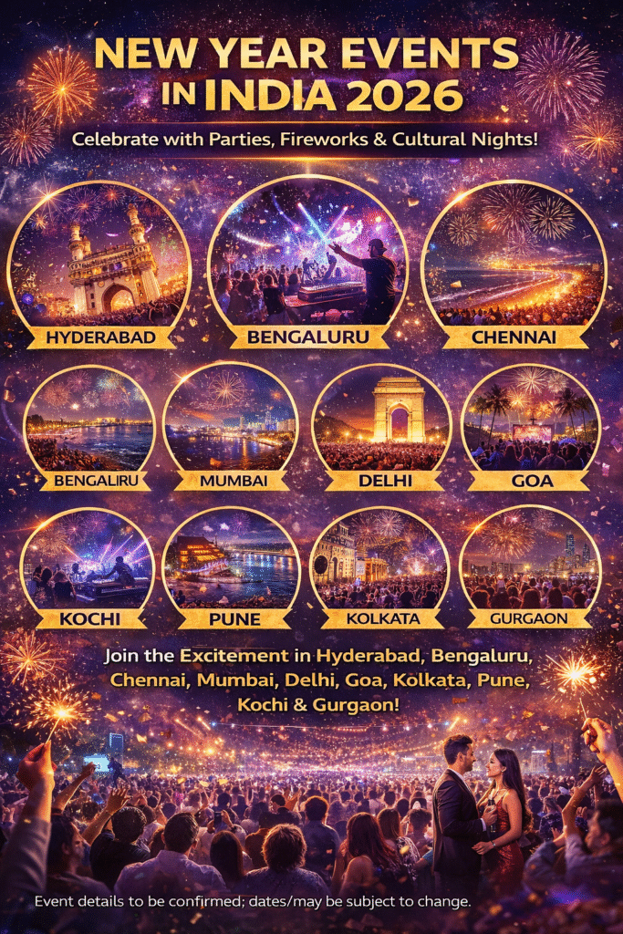 New Year Events in India 2026: City-Wise Parties, Fireworks & Celebrations