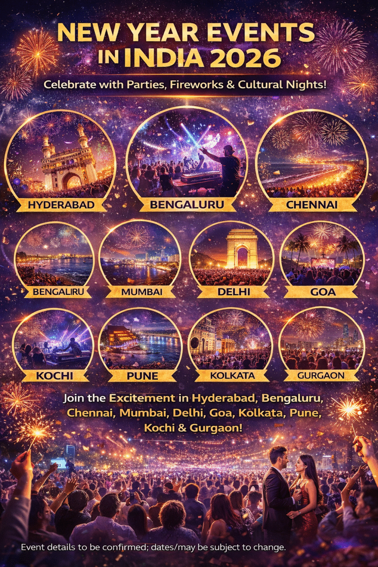 New Year Events in India 2026: City-Wise Parties, Fireworks & Celebrations